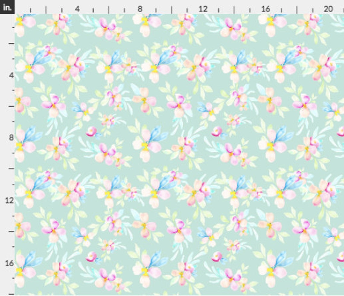 Beachy Floral Fabric by the Yard. Quilting Cotton Organic - Etsy