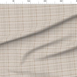 Neutral Plaid Fabric by the Yard. Rustic, Woodland, Oatmeal, Beige ...