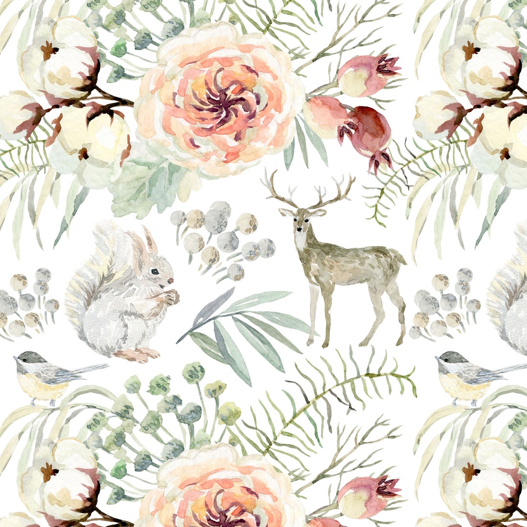 Whimsical Woodland Fabric by the Yard. Quilting Cotton, Poplin, Organic ...