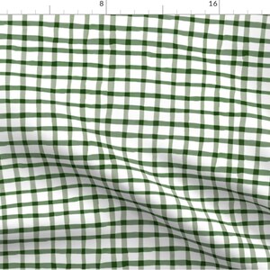 Emerald Green Buffalo Check Plaid Fabric by the Yard. Quilting Cotton ...