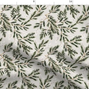 Pine and Berry Winter Floral Fabric by the Yard. Quilting Cotton ...