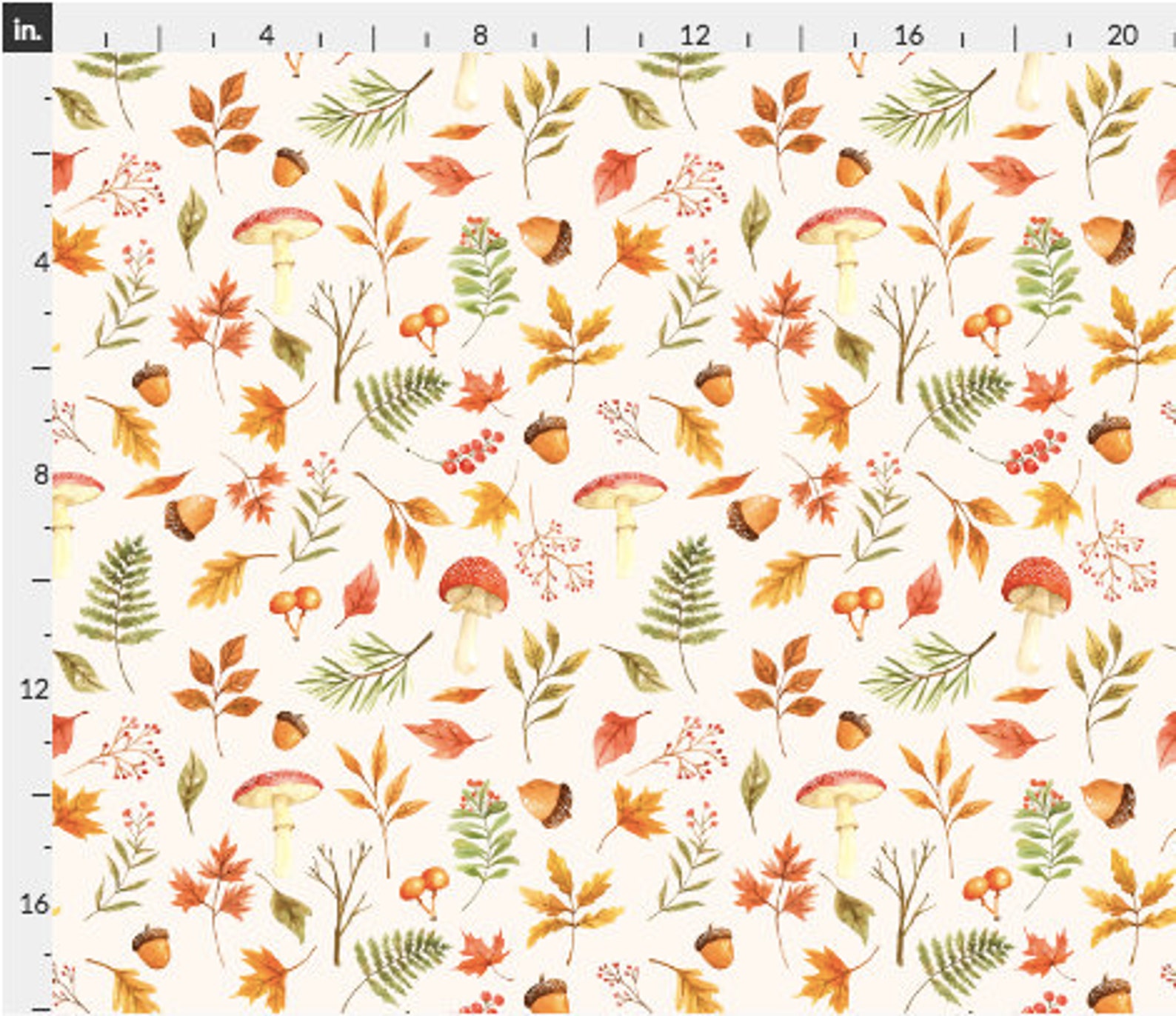 Fall Foliage Fabric by the Yard. Quilting Cotton Organic - Etsy