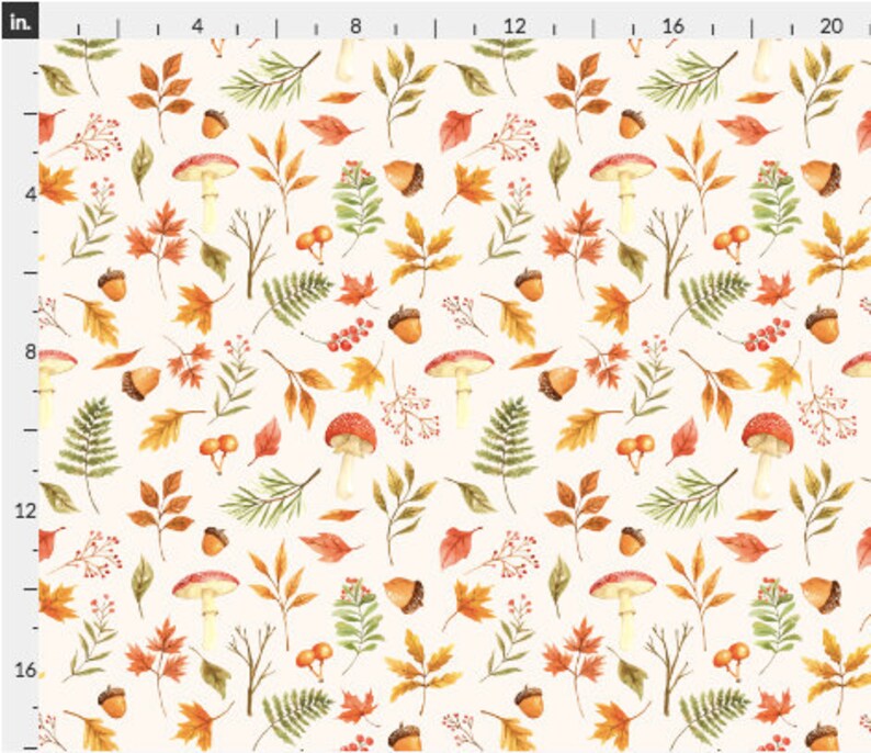 Fall Foliage Fabric by the Yard. Quilting Cotton Organic - Etsy