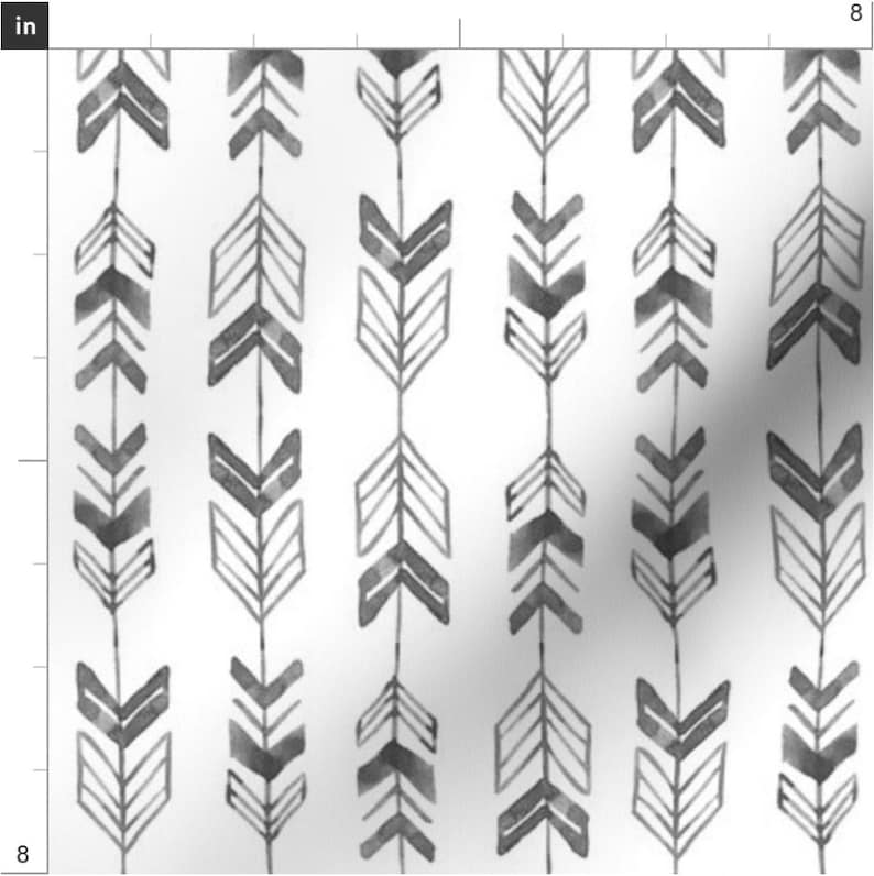 Watercolor Arrows Fabric by the Yard. Quilting Cotton, Knit, Jersey ...