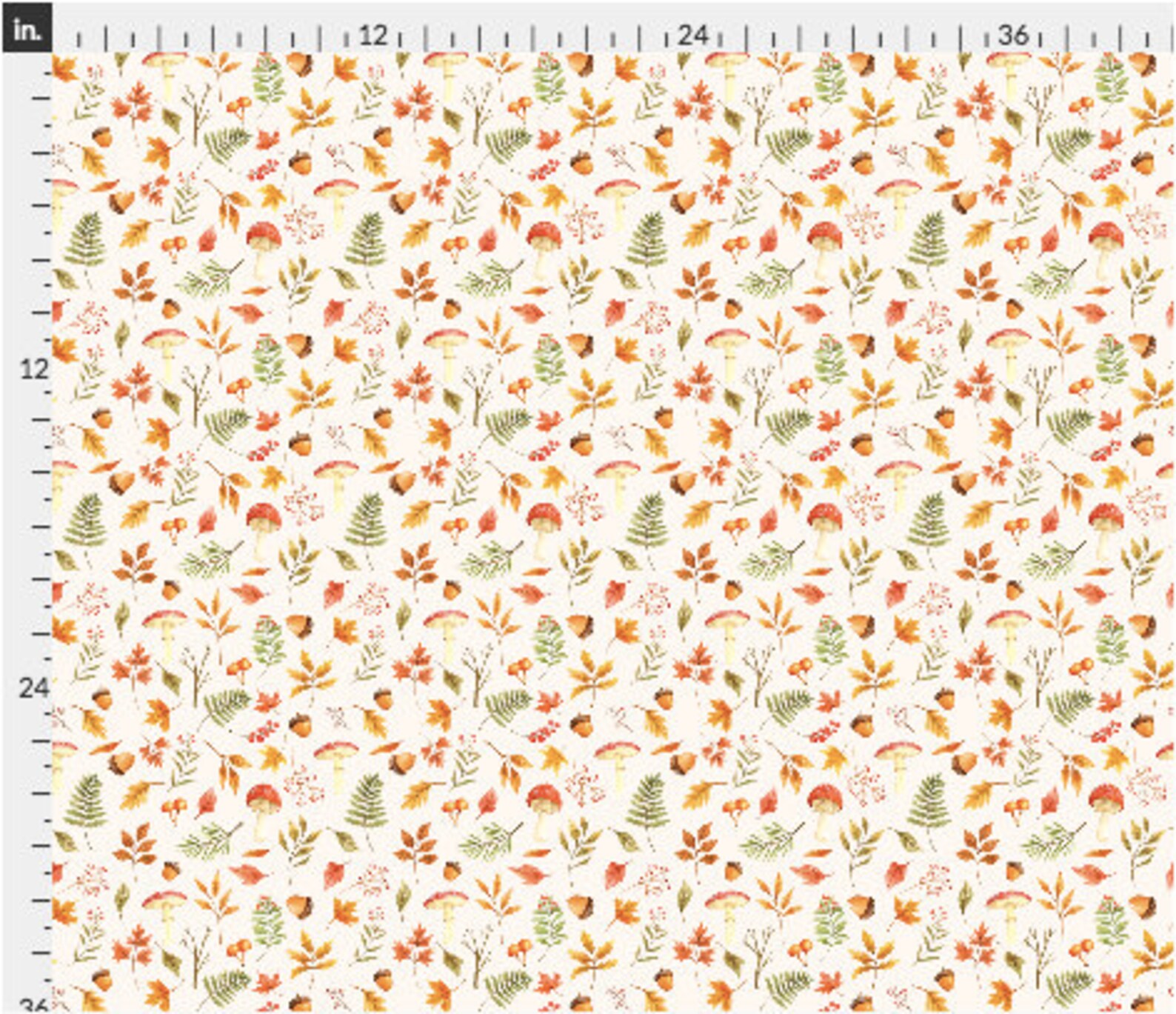 Fall Foliage Fabric by the Yard. Quilting Cotton Organic - Etsy