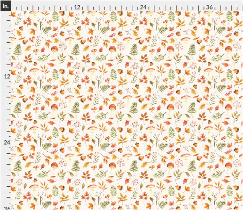 Fall Foliage Fabric by the Yard. Quilting Cotton Organic - Etsy