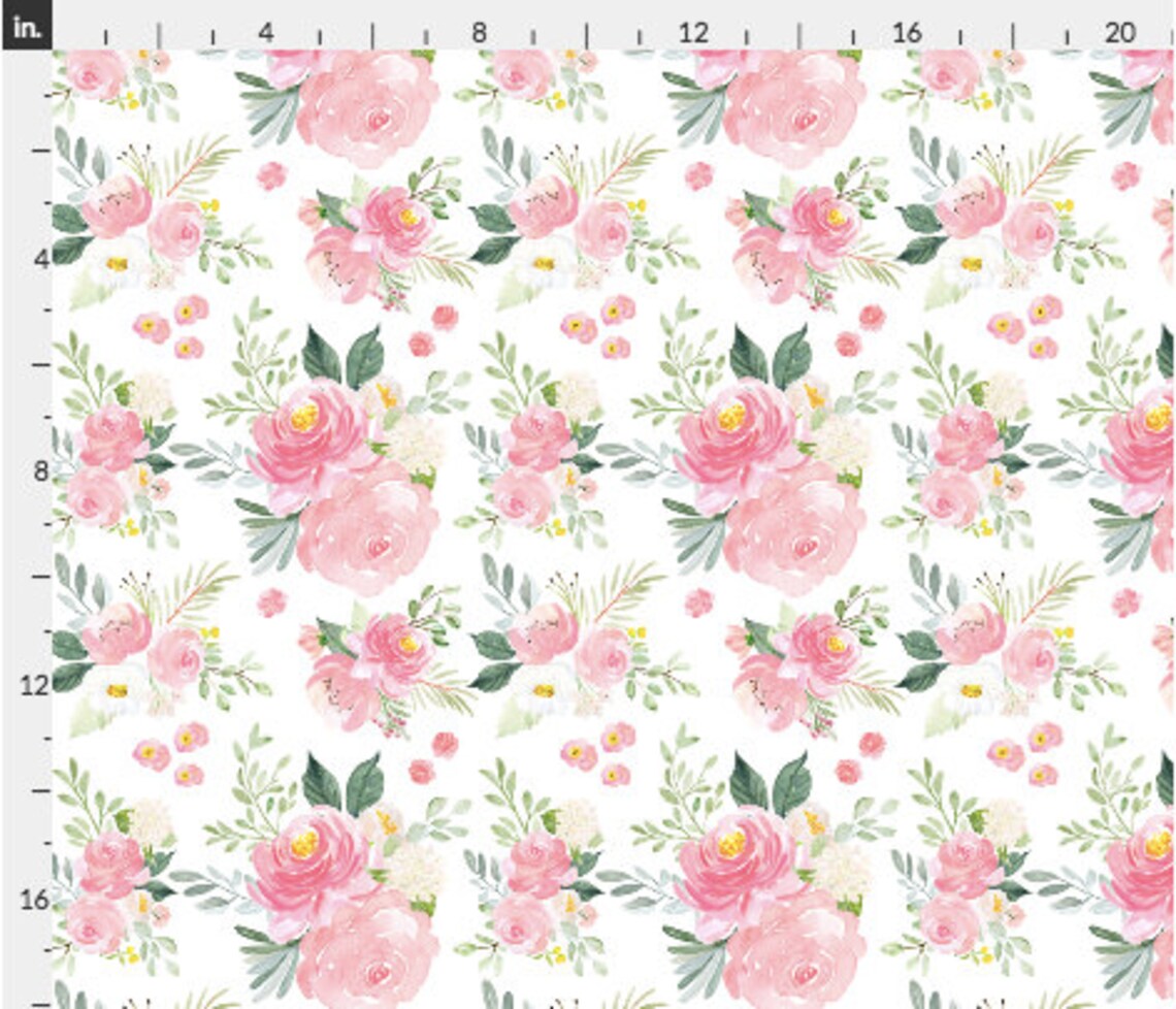 Blushing Floral Blooms Fabric by the Yard. Quilting Cotton - Etsy