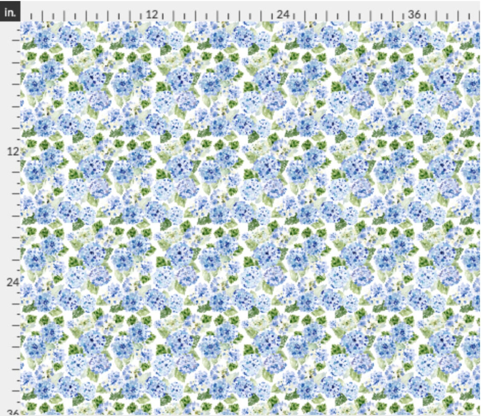 Blue Hydrangea Floral Fabric by the Yard. Quilting Cotton - Etsy