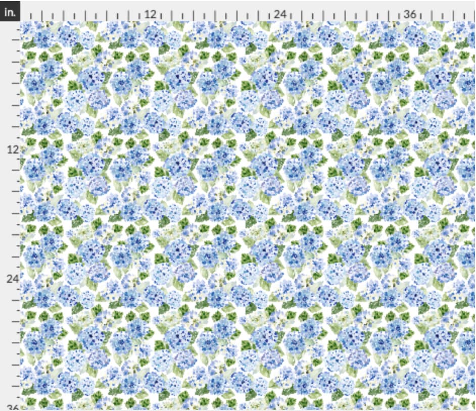 Blue Hydrangea Floral Fabric by the Yard. Quilting Cotton - Etsy