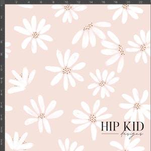 Daisy Wallpaper - Blush Pink Daisy Blooms Floral, Girl Nursery - Peel ...