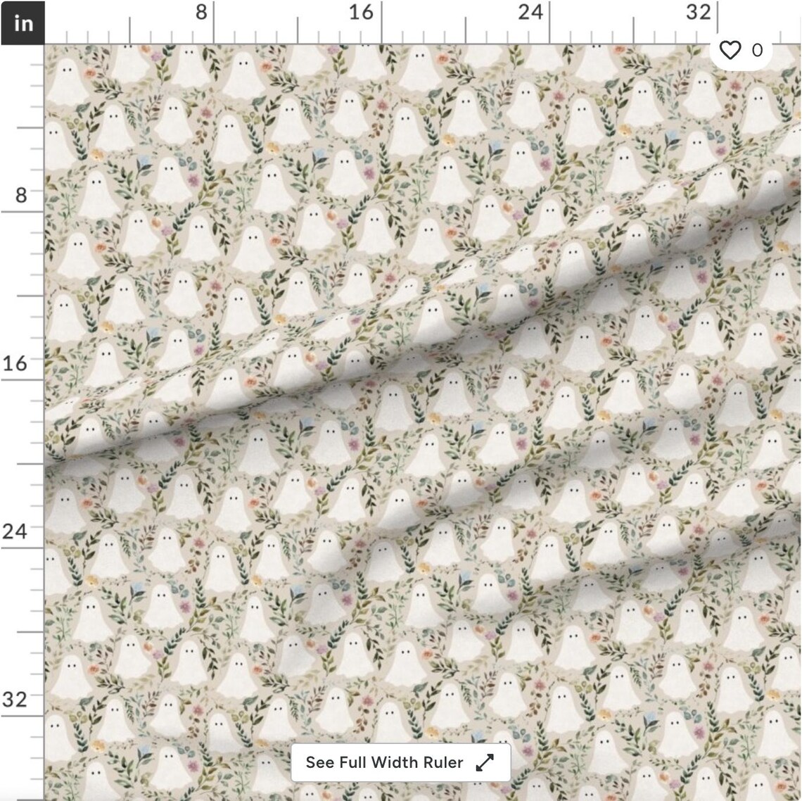 Cute Ghost Fabric by the Yard. Spooky Cute, Ghosts and Florals ...