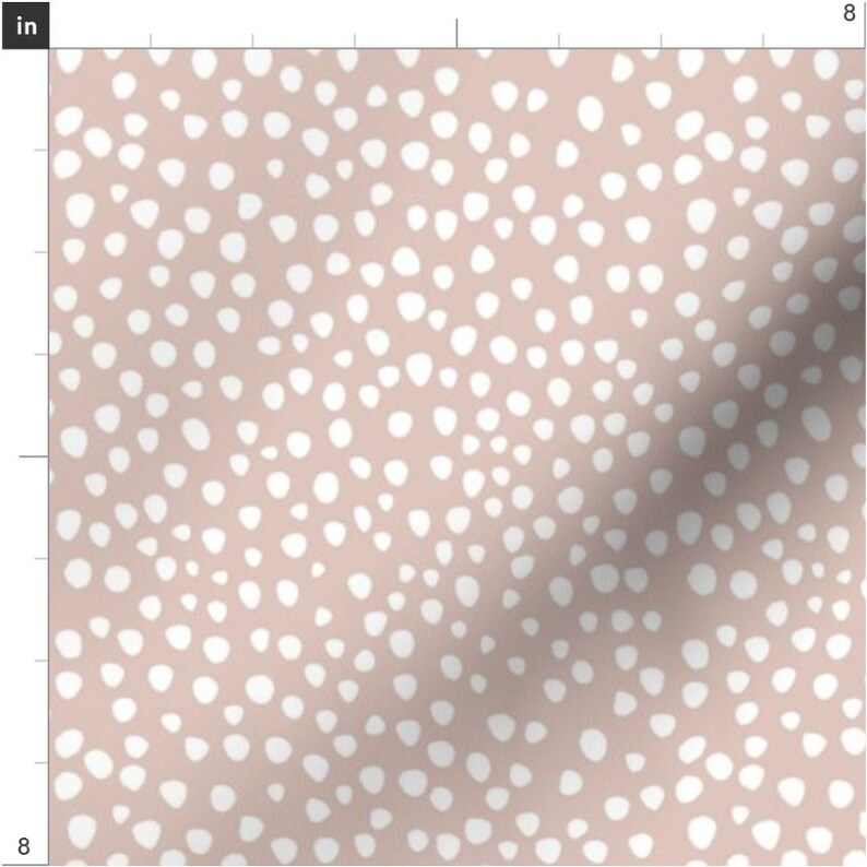Peach Blush Dots Fabric in Quilting Cotton, Poplin, Organic Knit ...