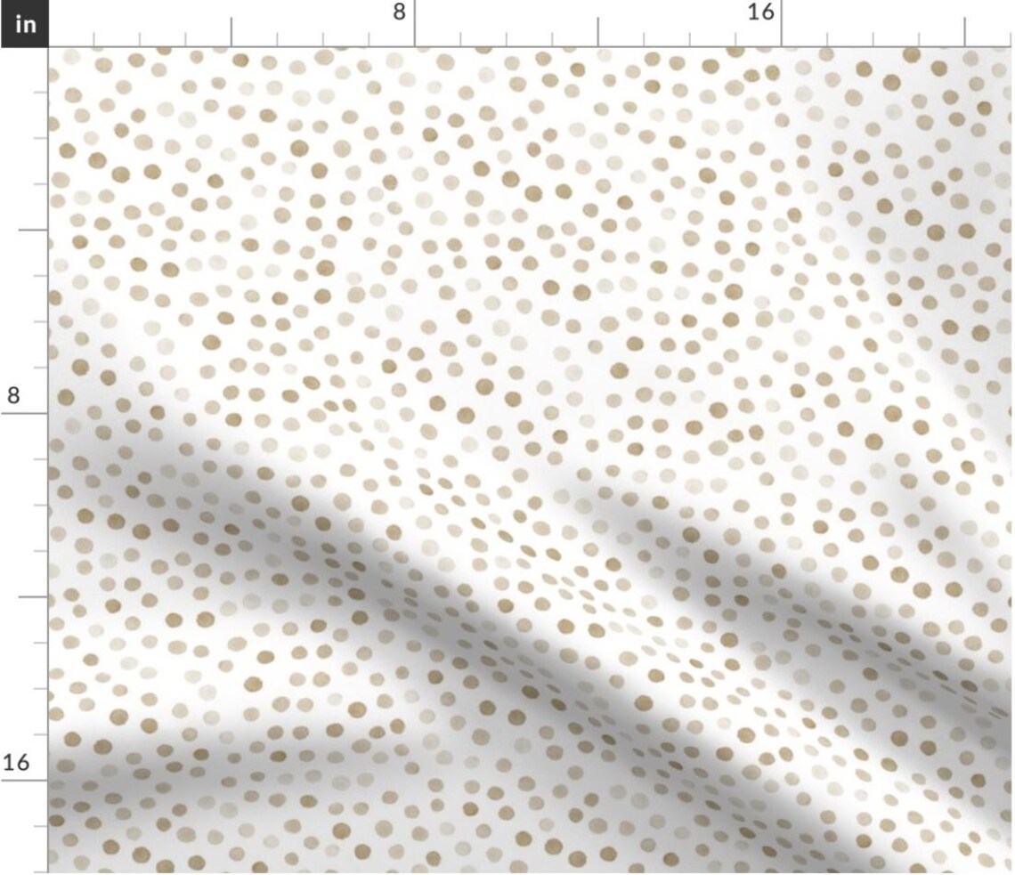 Tan and Cream Watercolor Dots Fabric in Quilting Cotton, Sateen, Minky ...