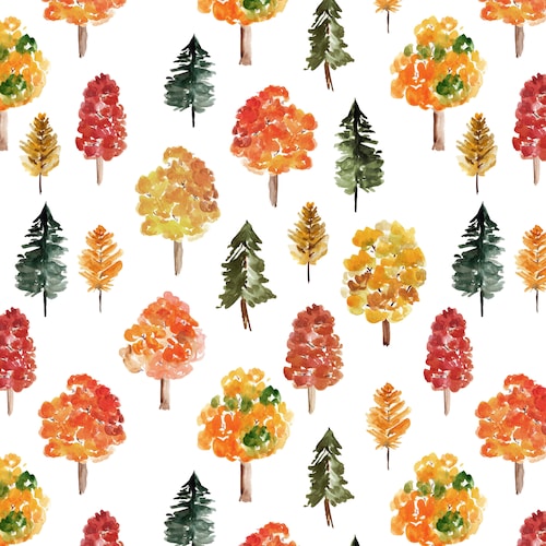 Rustic Forest Trees Fabric by the Yard. Quilting Cotton - Etsy