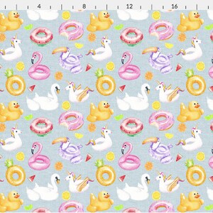 Summer Pool Floats Fabric by the Yard. Beach Pool Fabric | Etsy