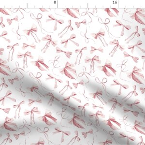 Pink Bows Fabric by the Yard. Quilting Cotton, Sateen, Knit, Jersey ...