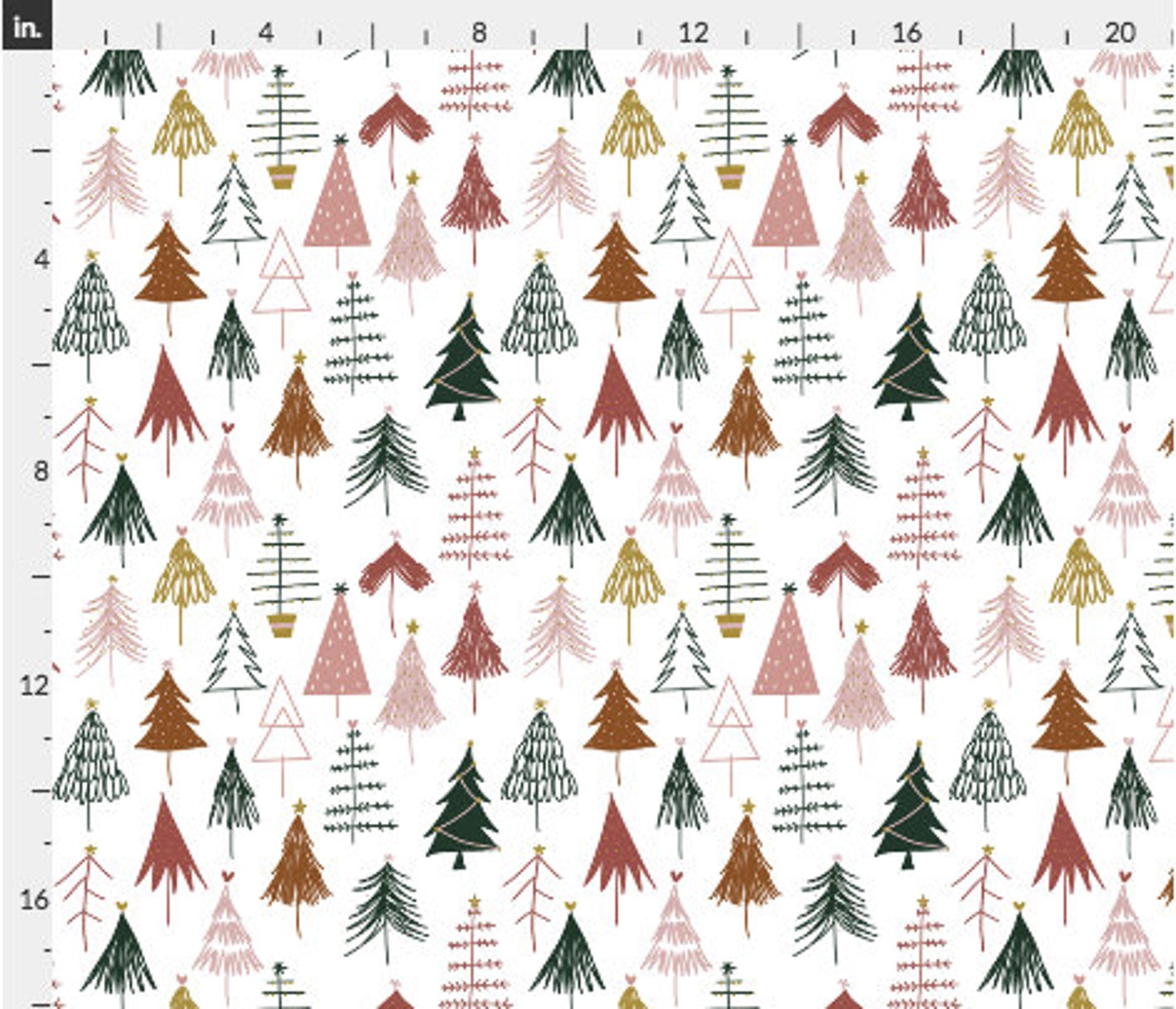 Christmas Trees Fabric by the Yard. Quilting Cotton Knit - Etsy