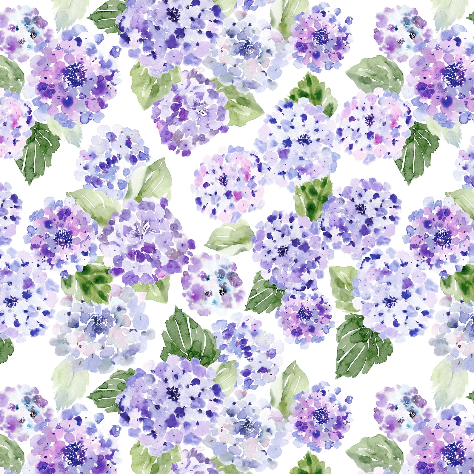 Hydrangea Floral Fabric by the Yard. Quilting Cotton, Organic Knit ...