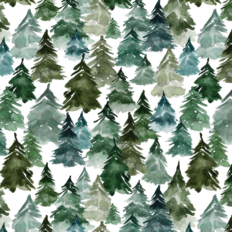 Woodland Tree Fabric by the Yard. Quilting Cotton, Organic Knit, Minky ...