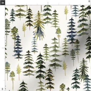 Forest Trees Fabric by the Yard. Quilting Cotton, Sateen, Organic Knit ...