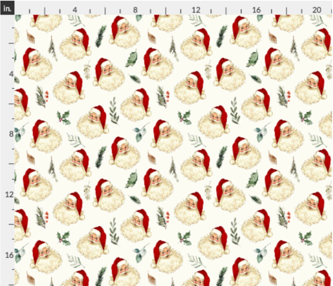 Vintage Santa Fabric Christmas Fabric by the Yard Retro - Etsy