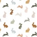 Cute Bunny Fabric by the Yard. Boho Bunnies, Easter Rabbit Fabric ...