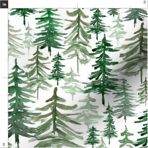 Rustic Forest Trees Fabric by the Yard. Quilting Cotton, Organic Knit ...