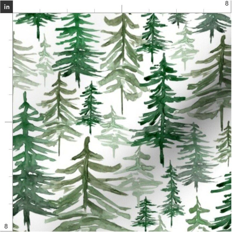 Rustic Forest Trees Fabric by the Yard. Quilting Cotton, Organic Knit ...