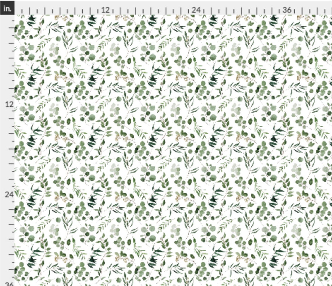 Eucalyptus Leaves Fabric by the Yard. Quilting Cotton Organic - Etsy