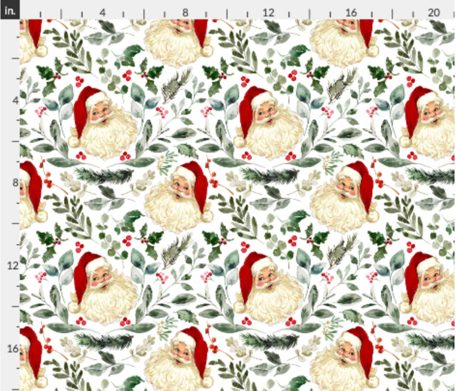 Retro Santa Fabric Christmas Fabric by the Yard Vintage - Etsy