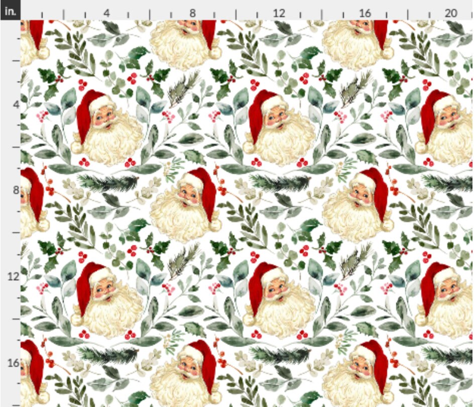 Retro Santa Fabric Christmas Fabric by the Yard Vintage - Etsy