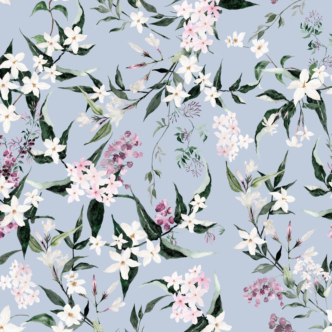 Jasmine Floral Floral Fabric by the Yard. Quilting Cotton, Poplin ...