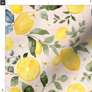 Summer Lemons Fabric by the Yard. Quilting Cotton, Organic Knit, Jersey ...