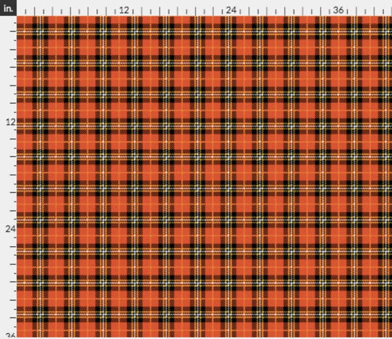 Halloween Plaid Fabric by the Yard. Quilt Cotton Organic | Etsy