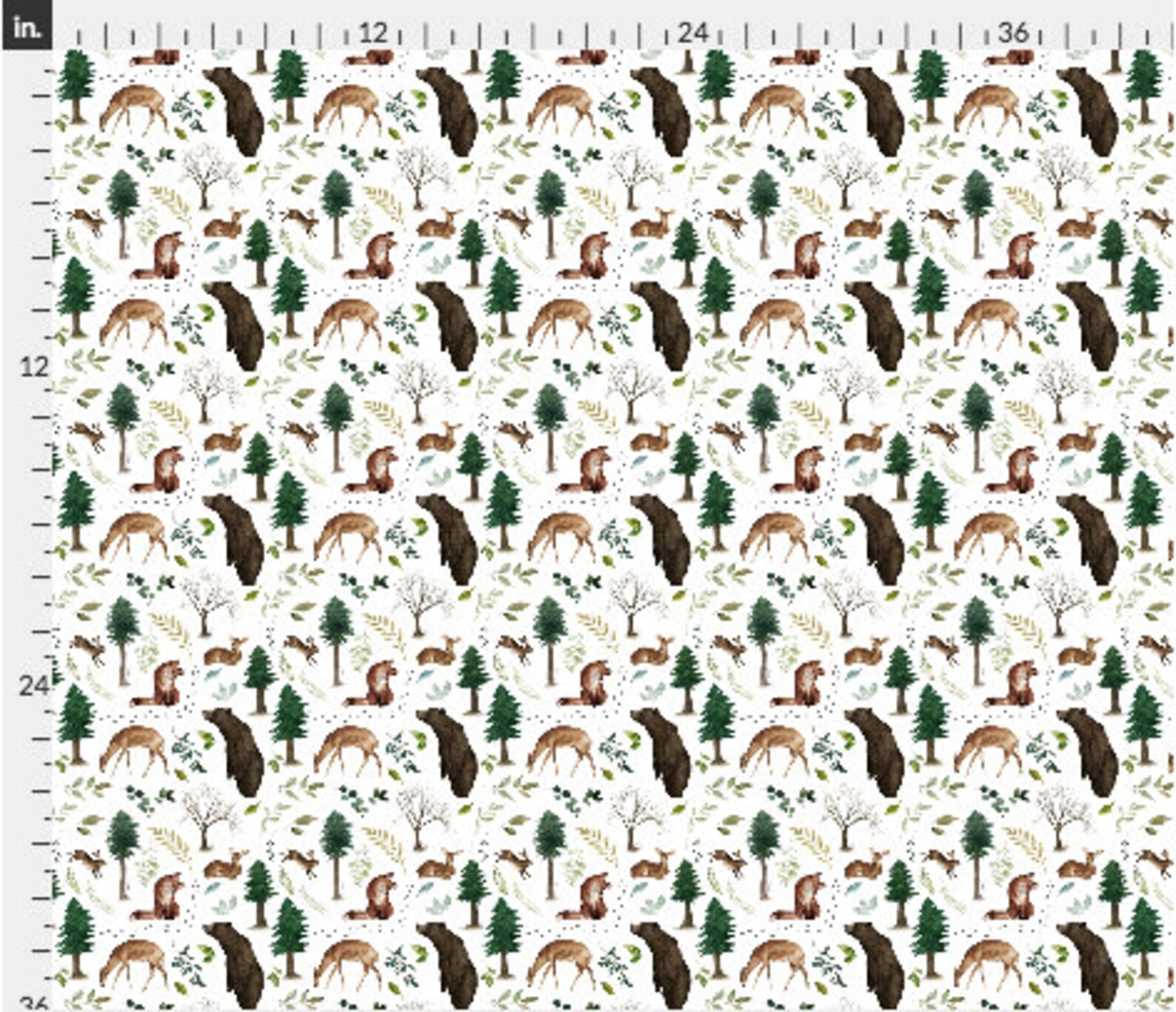 Woodland Animals Fabric by the Yard. Quilting Cotton Organic - Etsy