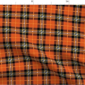 Halloween Plaid Fabric by the Yard. Quilt Cotton, Organic Knit, Jersey ...