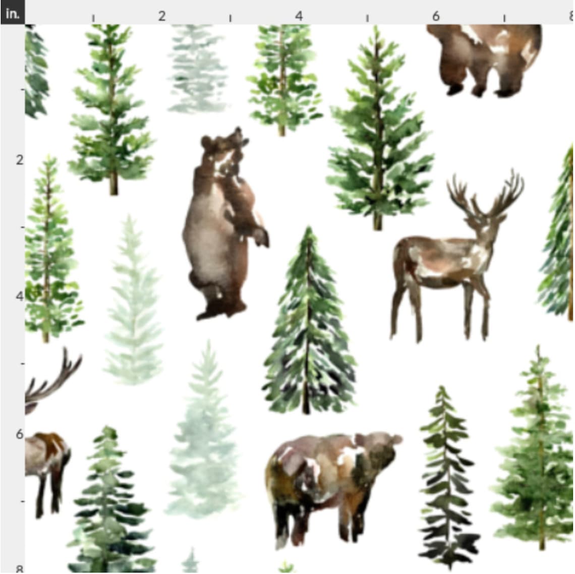 Woodland Fabric Cotton Fat Quarters - 21"w X 18"l. Quilt Cotton in ...