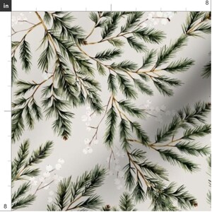 Pine and Berry Winter Floral Fabric by the Yard. Quilting Cotton ...