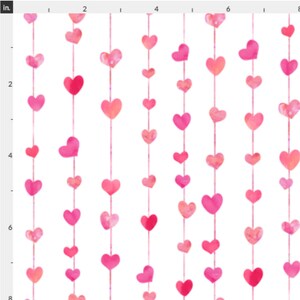 Heart Strings Fabric Valentine's Day Fabric Watercolor - Etsy