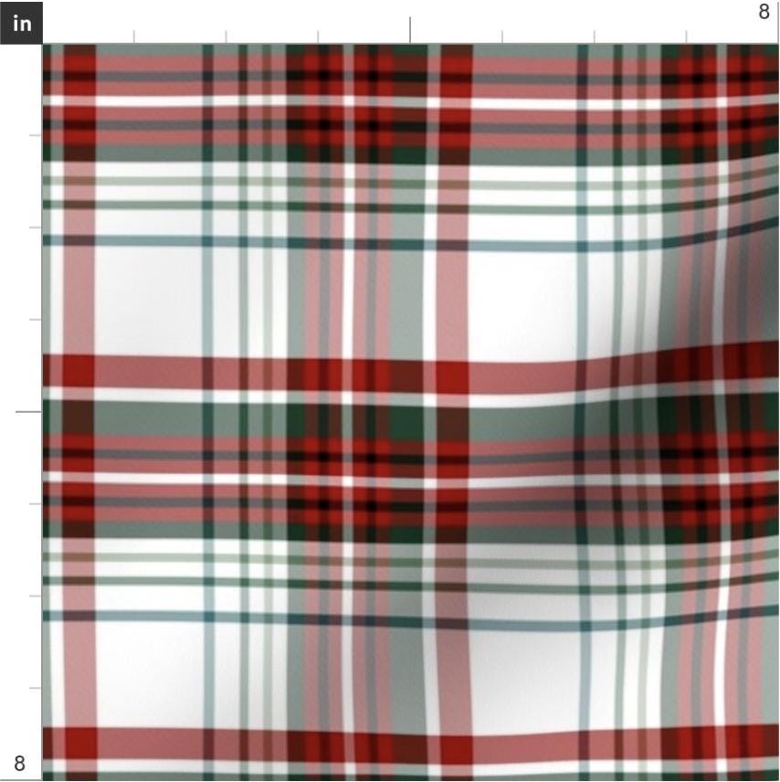 Red and Green Plaid Fabric by the Yard. Quilting Cotton, Sateen, Poplin ...