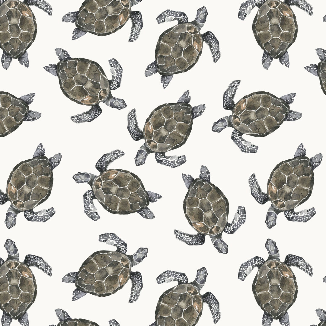 Sea Turtles Fabric - Watercolor Turtle, Ocean, Beach, Marine - Quilting ...