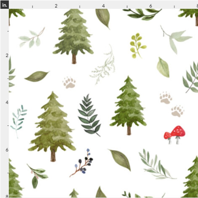 Woodland Nature Fabric by the Yard. Quilting Cotton Organic | Etsy