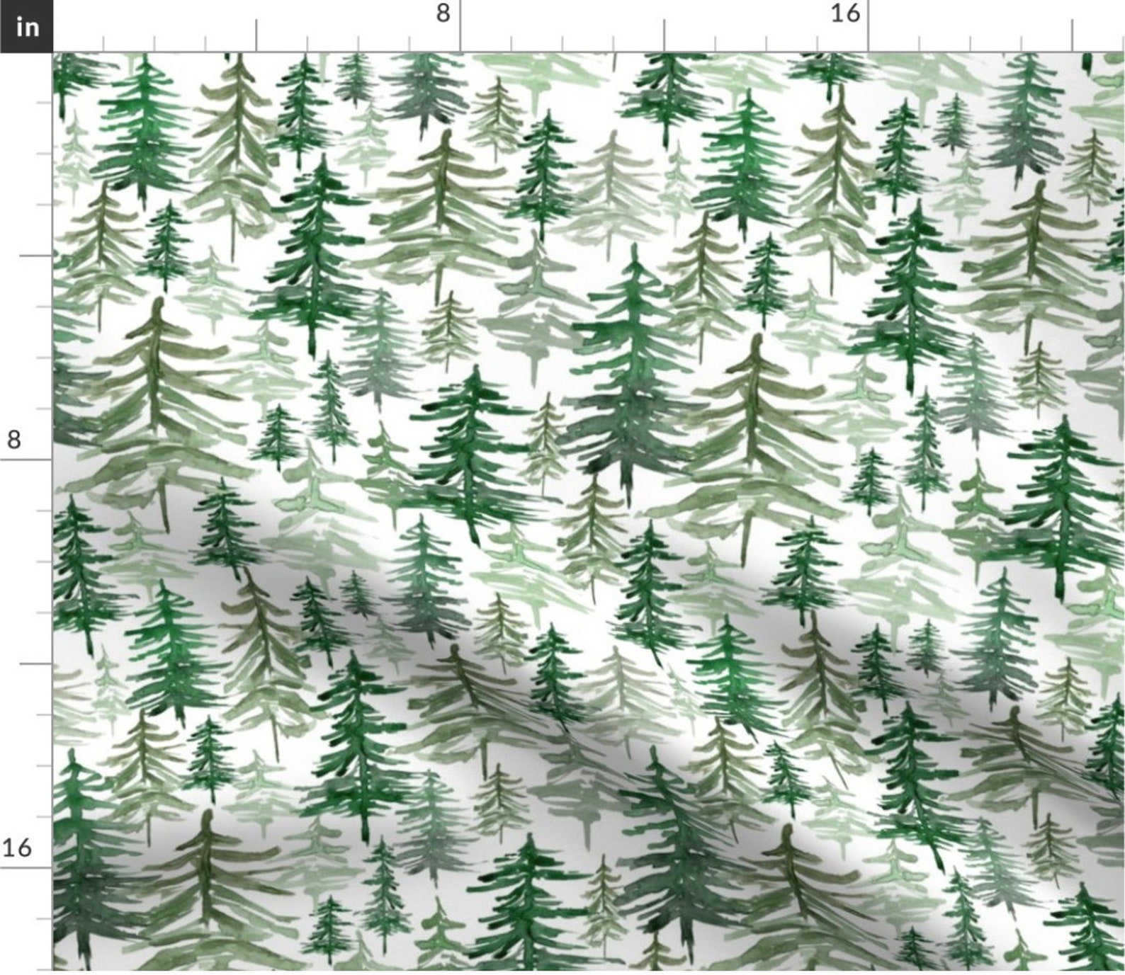 Rustic Forest Trees Fabric by the Yard. Quilting Cotton, Organic Knit ...