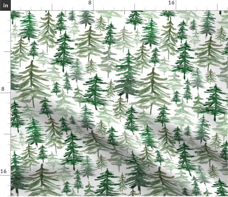 Rustic Forest Tree Fabric, Woodland, Woods, Nature - Quilting Cotton ...