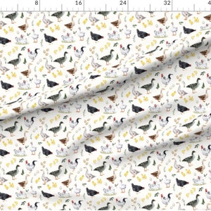 Springtime Chickens and Ducks Fabric by the Yard. Quilting Cotton ...