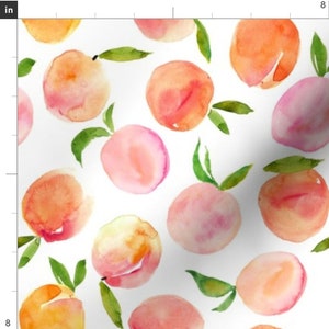 Peach Fabric - Summer Fruit Peaches - Quilting Cotton, Poplin, Organic ...