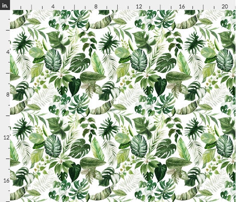 Tropical Paradise Leaves Fabric by the Yard. Quilting Cotton - Etsy