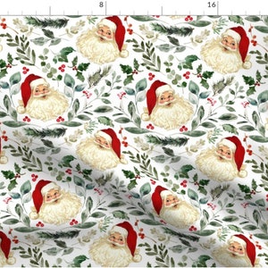 Retro Santa Fabric - Christmas Fabric by the Yard - Vintage Christmas ...