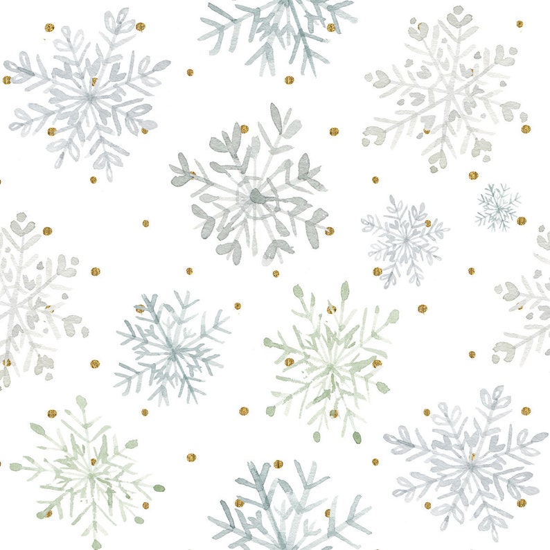 Lace Snowflakes Fabric by the Yard. Quilting Cotton, Knit, Jersey, or ...
