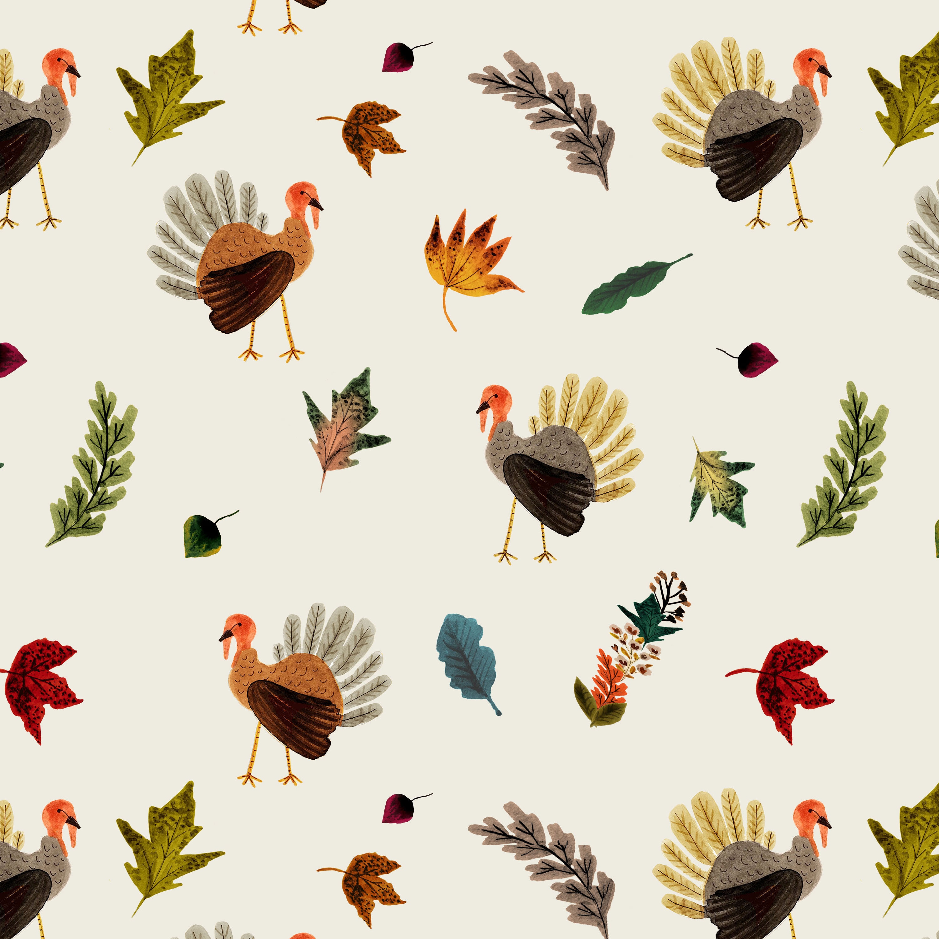 Fall Thanksgiving Turkeys Fabric by the Yard. Autumn Turkey - Etsy